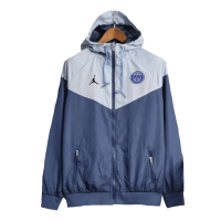 PSG Windbreaker Hoodie Jacket Navy 2023/24 | MineJerseys
